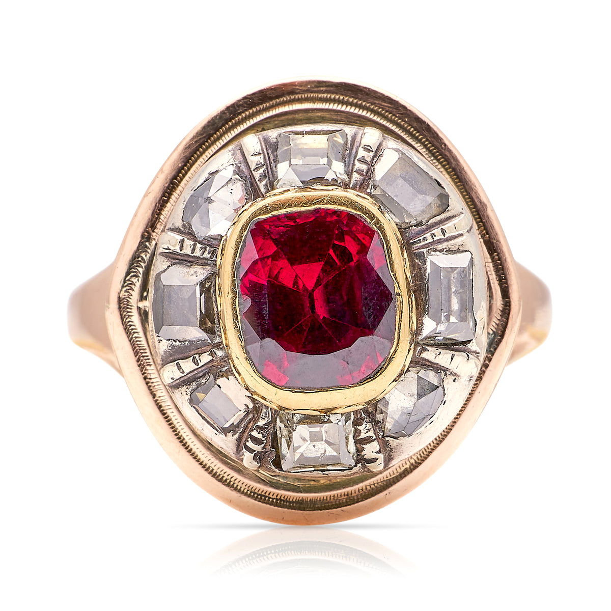 Antique, Georgian ruby and diamond cluster ring – Antique Ring Boutique ...
