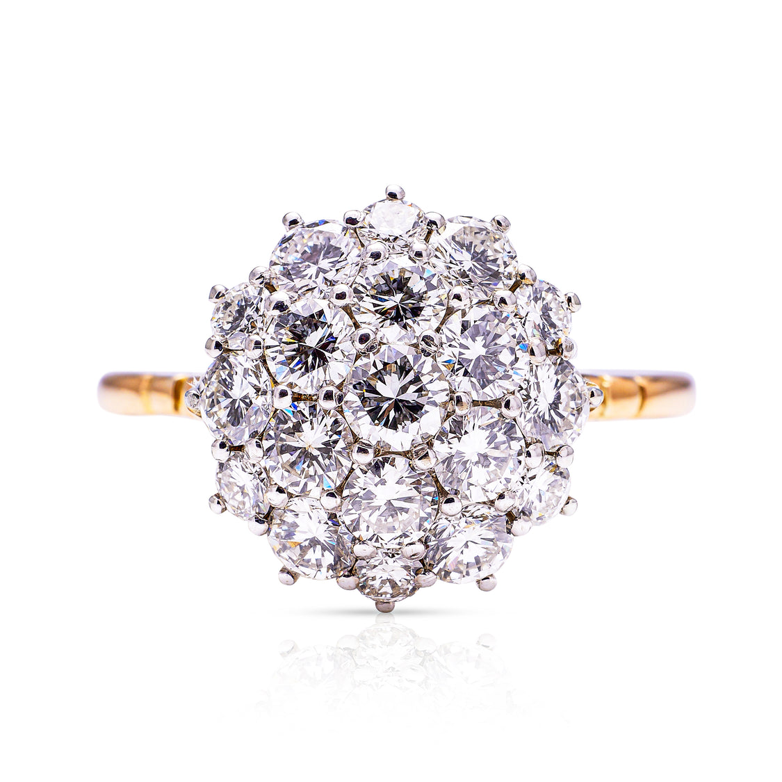 1980s diamond cluster engagement ring – Antique Ring Boutique : US ...