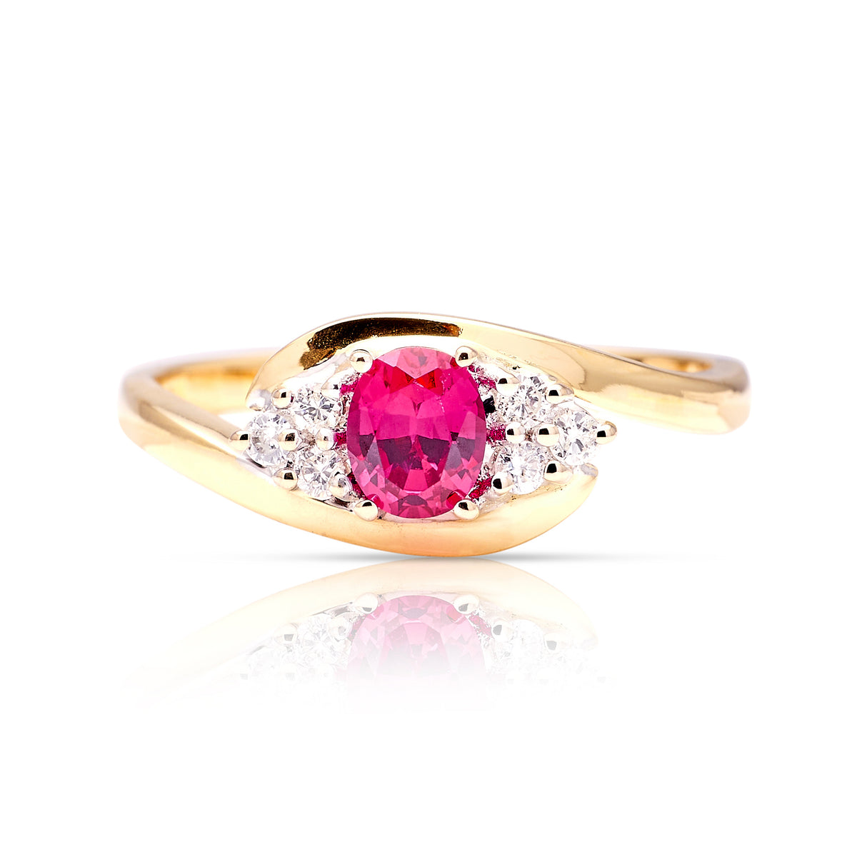 Vintage ruby & diamond twist ring – Antique Ring Boutique