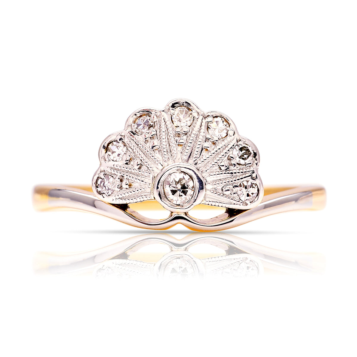 Antique, Edwardian diamond fan ring – Antique Ring Boutique : US store ...