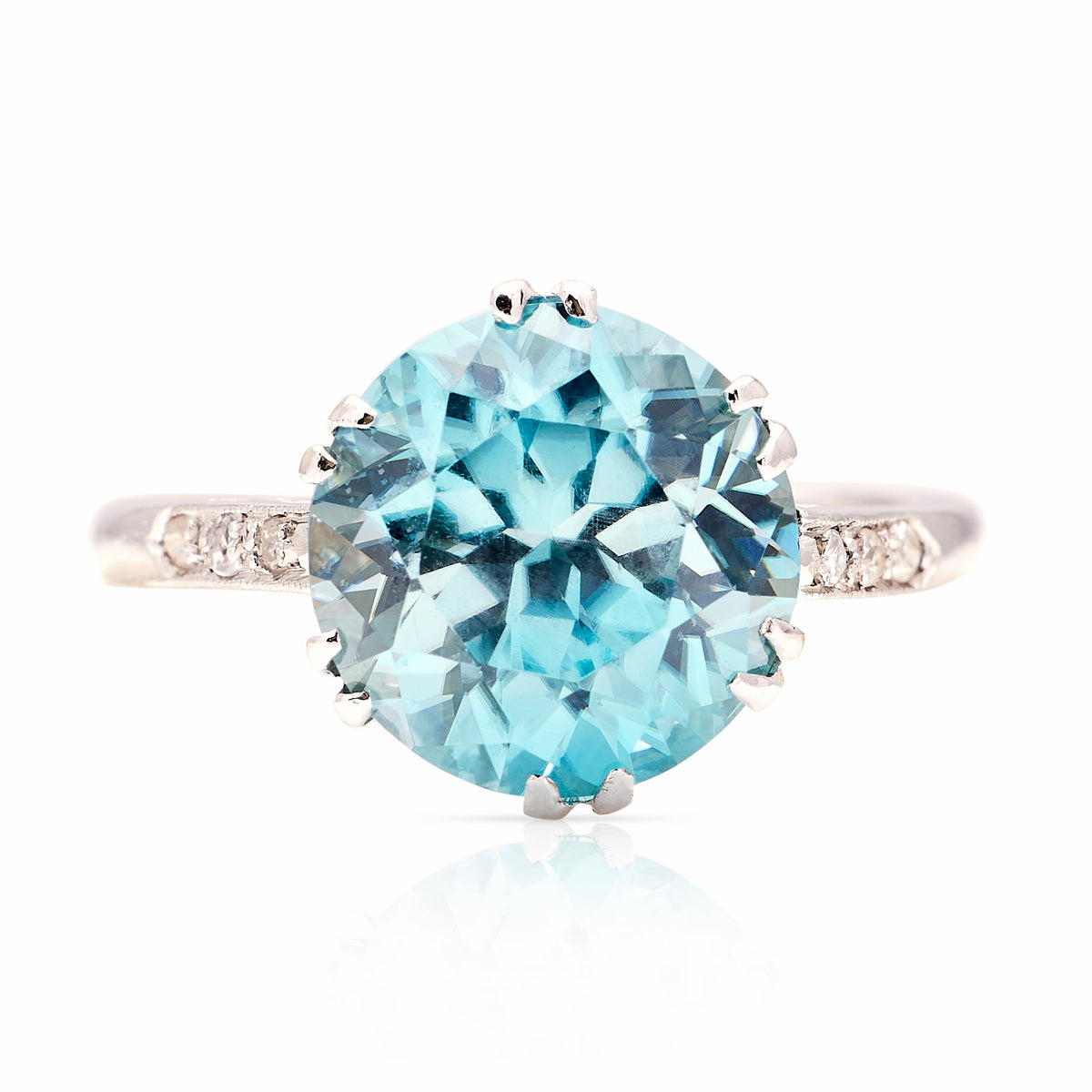 Vintage, Art Deco 6ct blue zircon & diamond ring – Antique Ring ...
