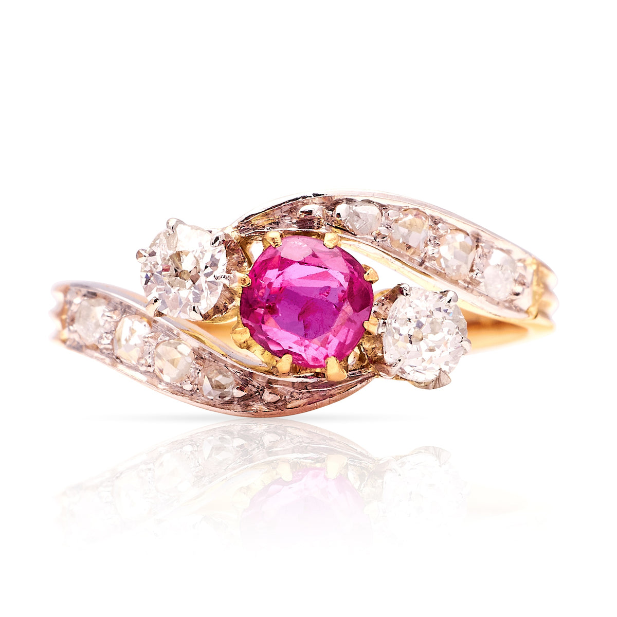Antique, Belle Époque ruby & diamond twist ring – Antique Ring Boutique