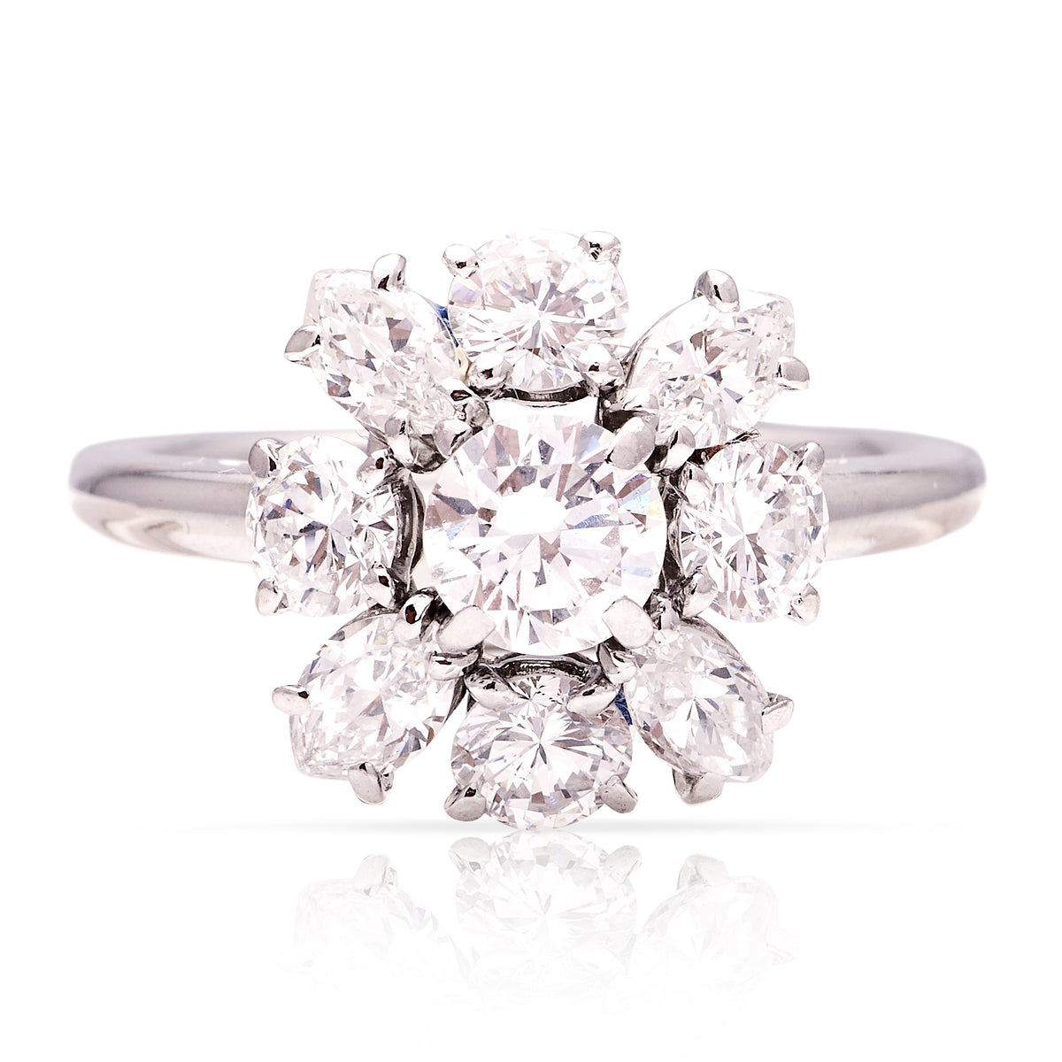 Vintage, 1940s Cartier diamond cluster ring – Antique Ring Boutique