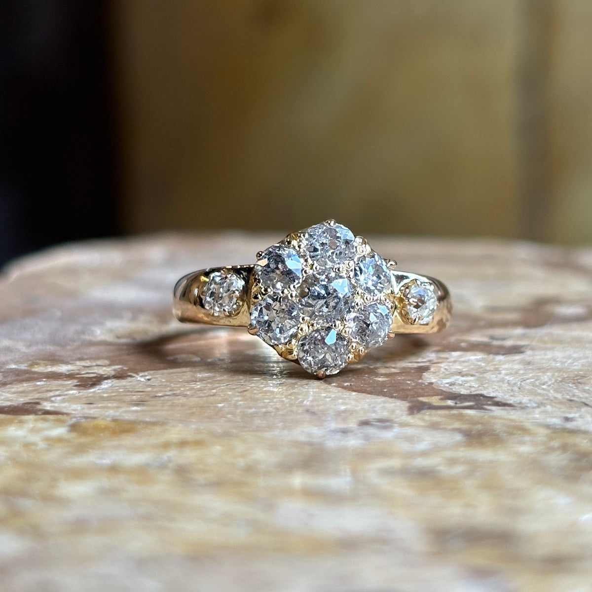Antique, Edwardian old-cut diamond cluster engagement ring – Antique ...