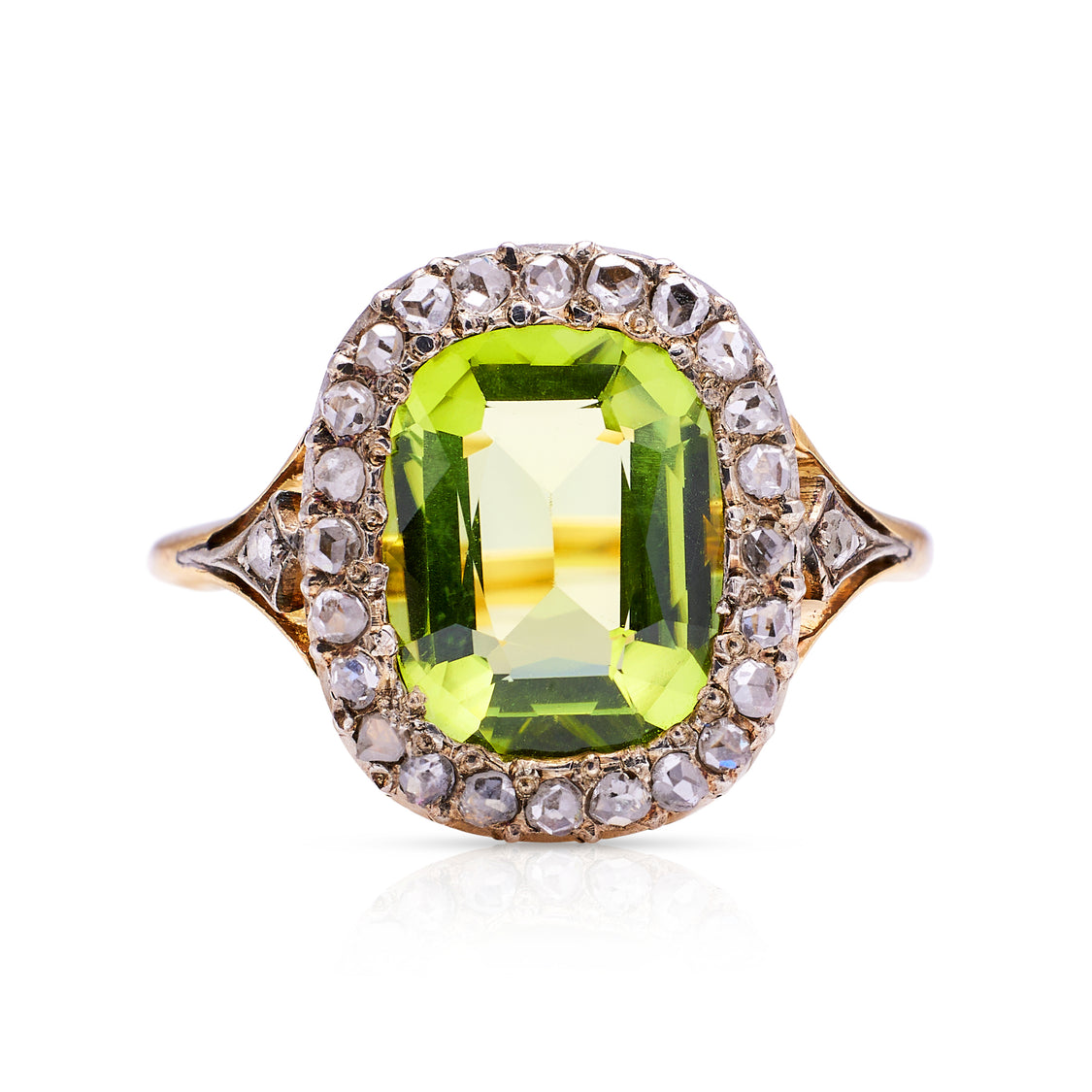 Antique, Edwardian peridot & diamond cluster ring – Antique Ring Boutique