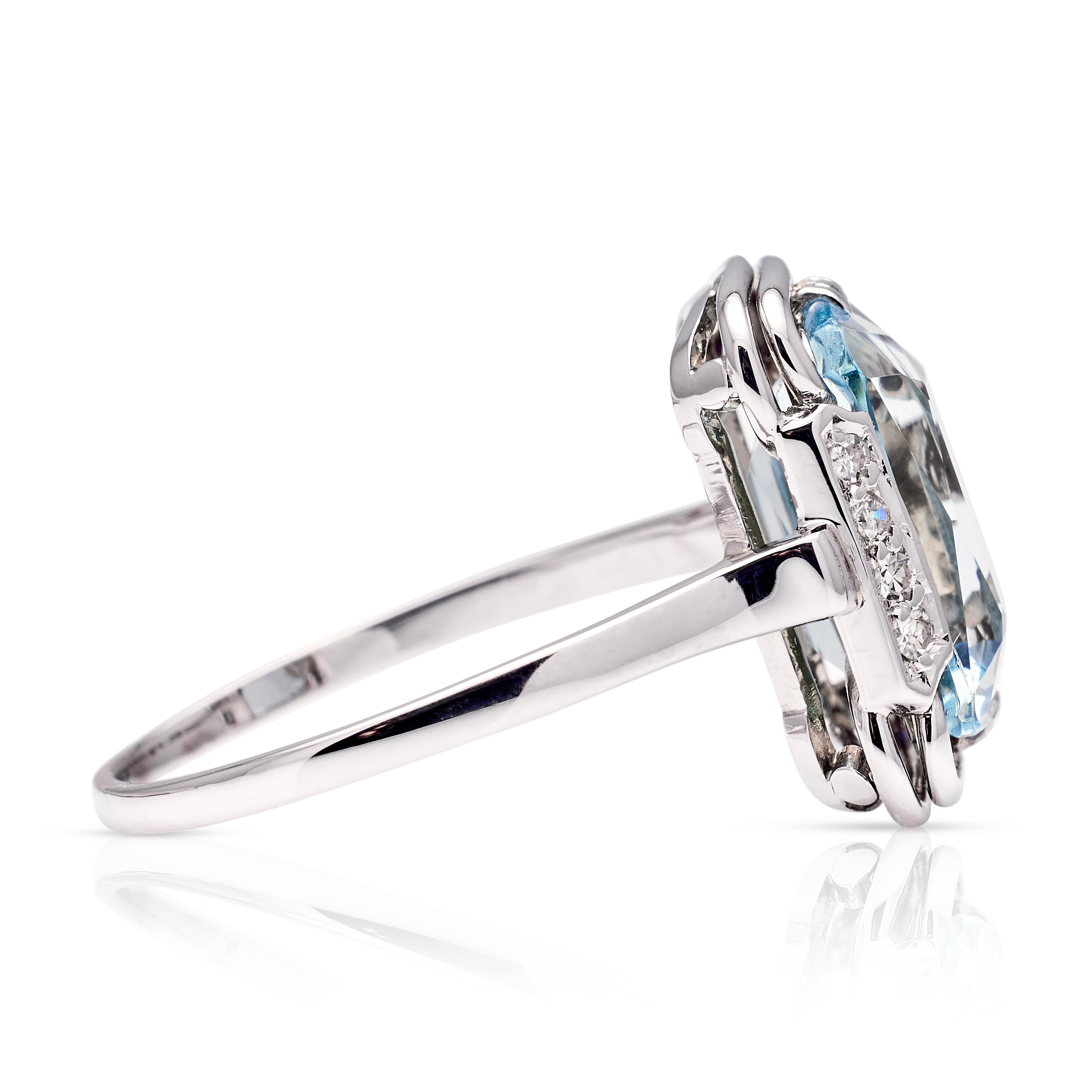Vintage aquamarine diamond ring Antique Ring Boutique