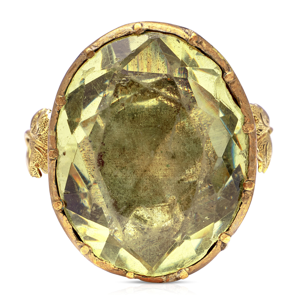 Antique, Georgian large foiled green paste ring, circa 1800 – Antique ...