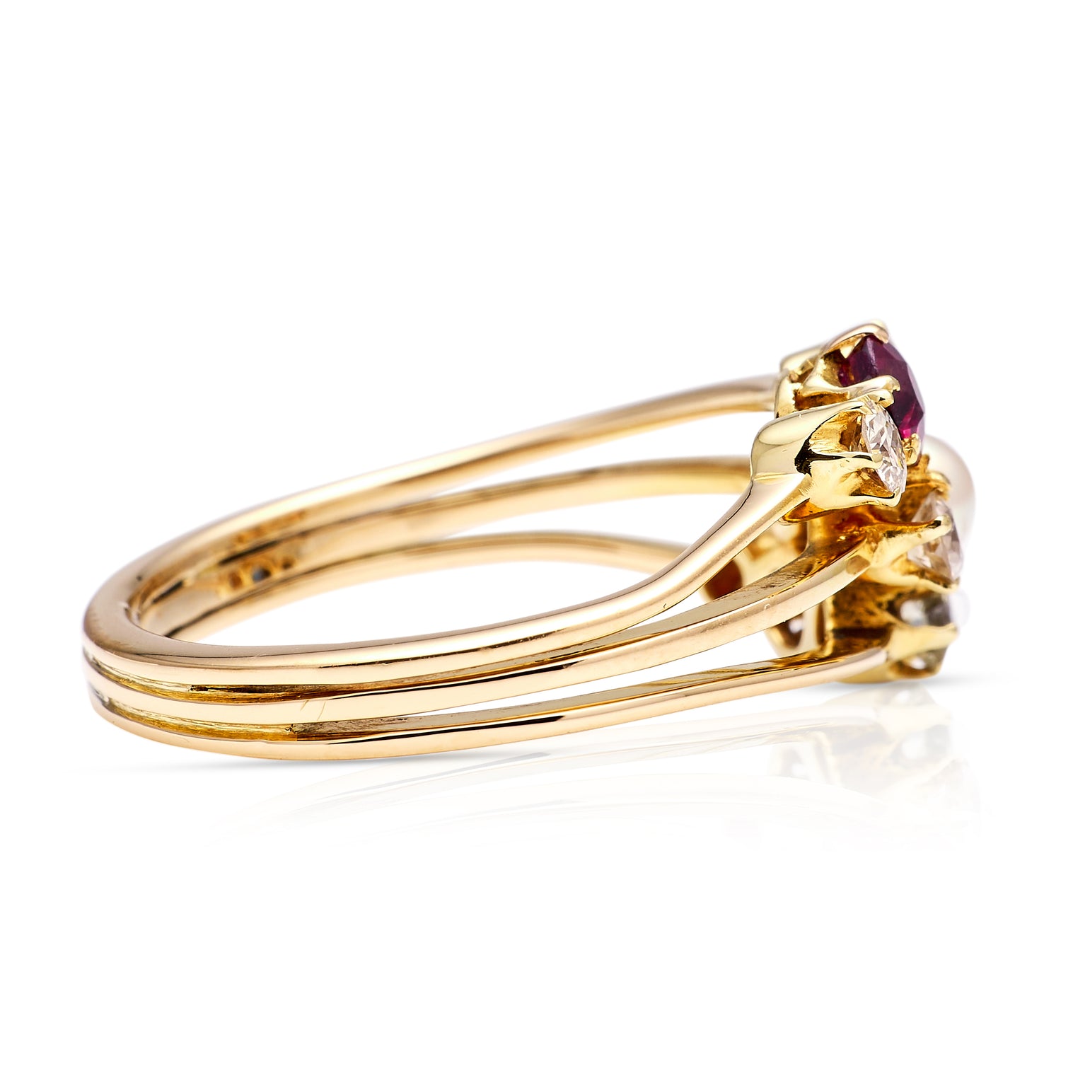 Antique Victorian, sapphire, ruby and pearl ring – Antique Ring Boutique