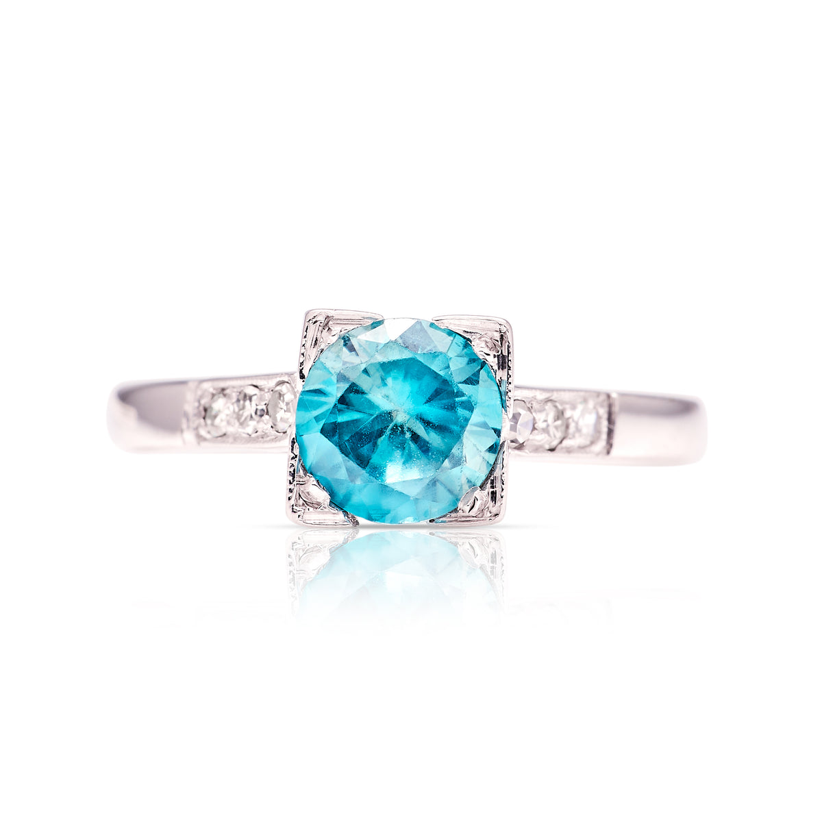 Vintage, Art Deco zircon and diamond engagement ring – Antique Ring ...
