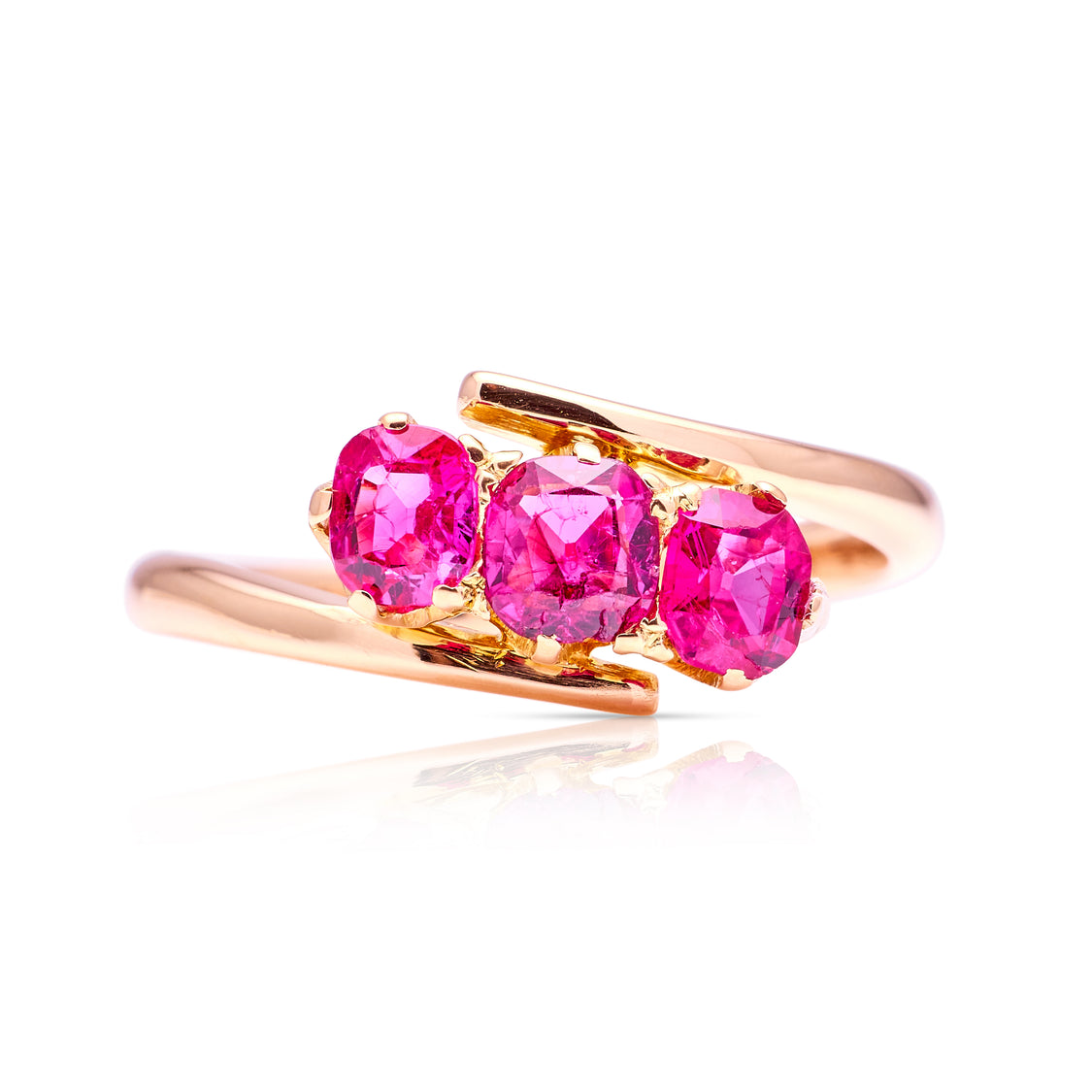 Antique, Edwardian three-stone pink ruby engagement ring – Antique Ring Boutique : US store, all ...