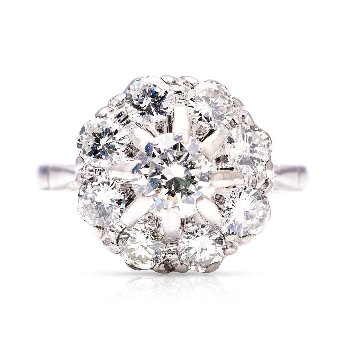 Vintage, diamond cluster engagement ring – Antique Ring Boutique