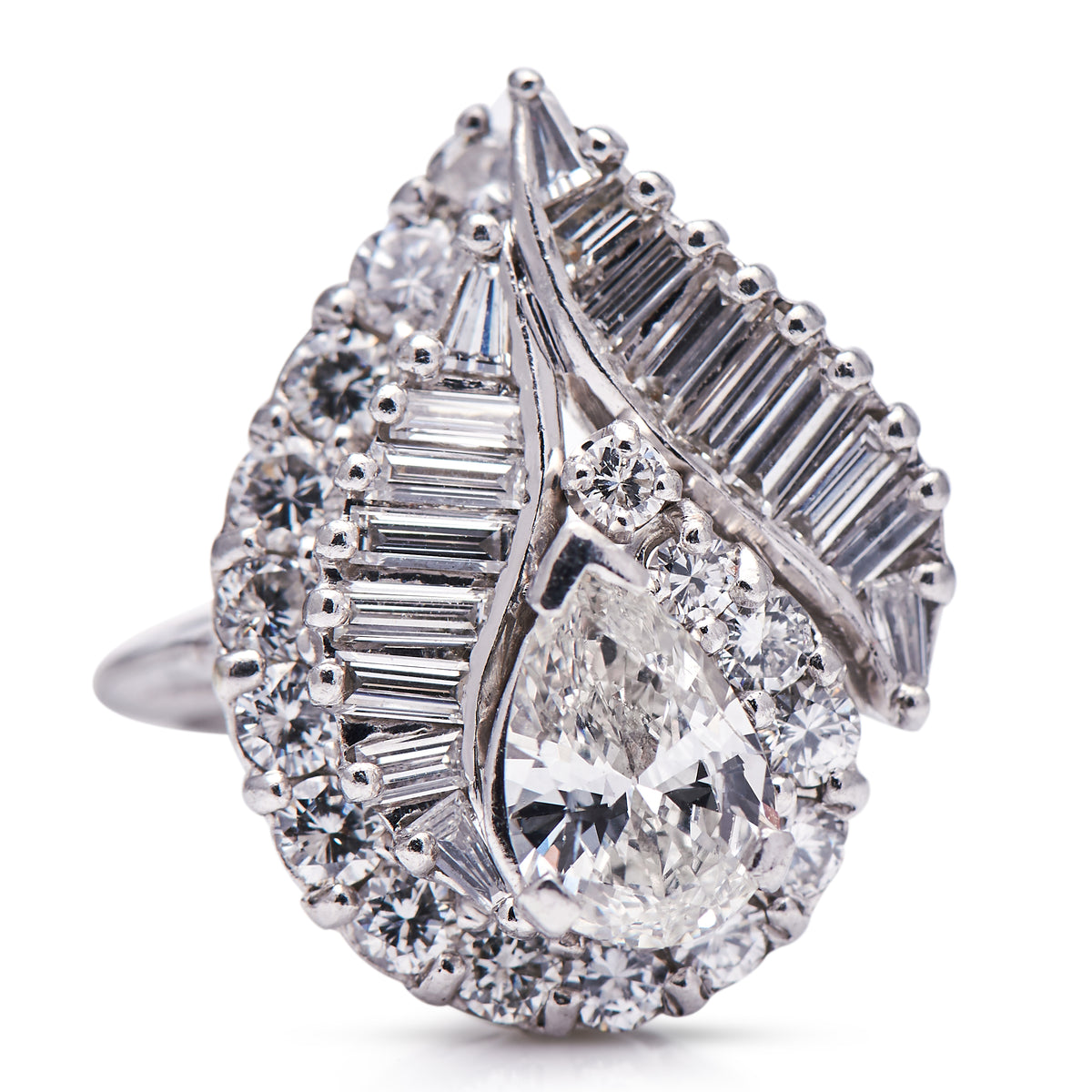 Vintage, platinum, diamond cluster ring – Antique Ring Boutique